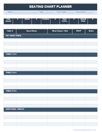 Free Printable & Fillable Seating Chart Template | PrintableParadise